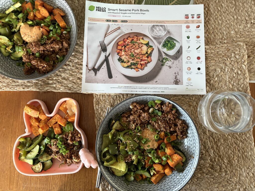HelloFresh Smart Sesame Beyond Meat Bowls Baby Friendly Review | Carey ...